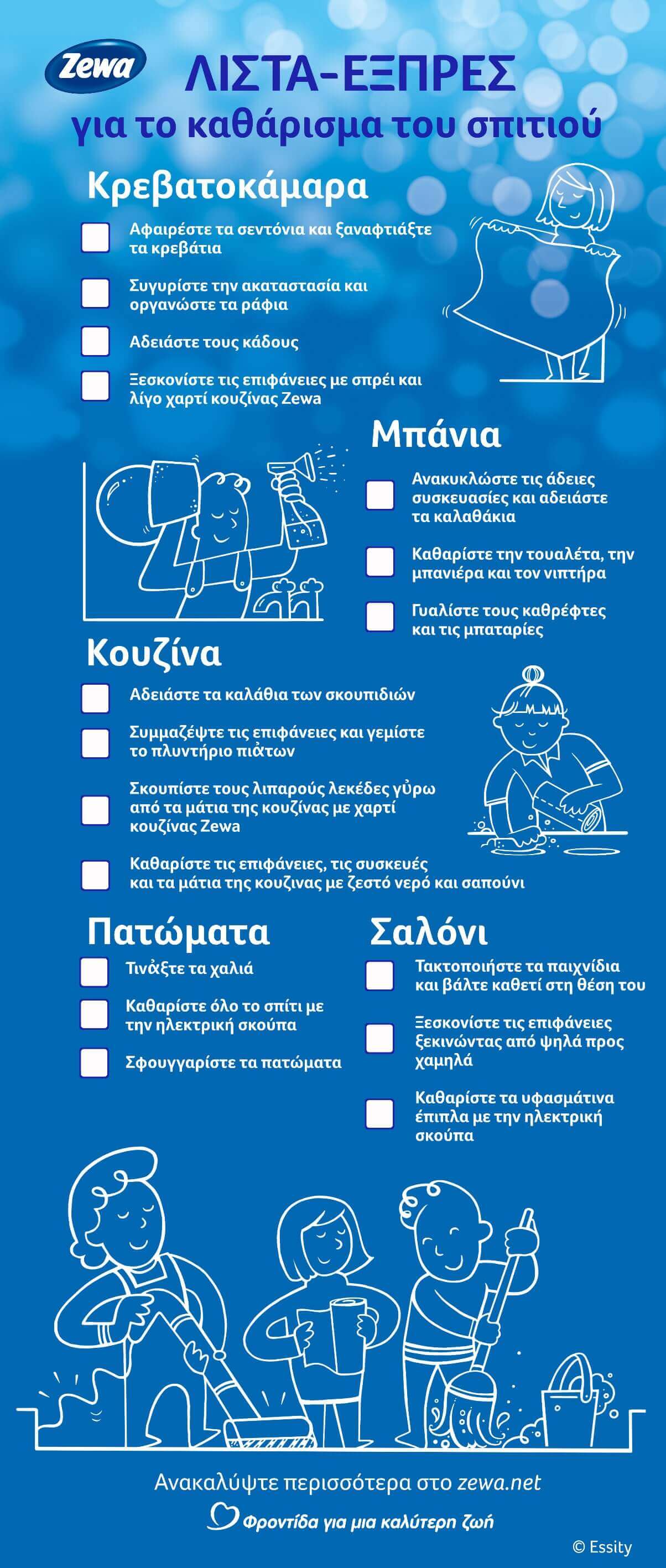 Πώς να καθαρίσετε το σπίτι σας γρήγορα - Zewa